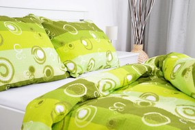 Písecké lůžkoviny krepové povlečení Bublina zelená 200x200 Zapínání: knoflík, Velikost polštáře: 70x90