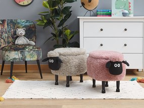 Zvířecí stolička růžová s úložným prostorem SHEEP Beliani