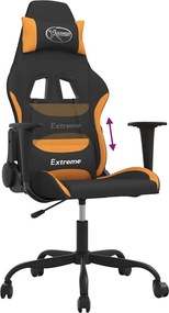 Herní židle černá a oranžová textil 3143716