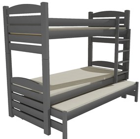 Patrová postel s výsuvnou přistýlkou PPV 022 90 x 200 cm - šedá