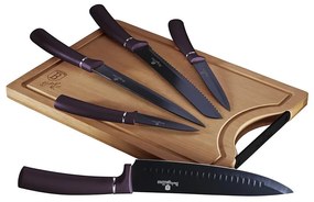 BerlingerHaus BerlingerHaus - Sada nerezových nožů s bambusovým prkénkem 6 ks fialová/černá BH0050