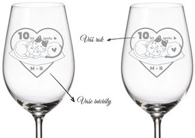 Dekorant Skleničky k výročí na bílé víno KOČIČKY
