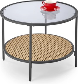 Konferenční stolek Dakota 60 cm hnědý/čirý