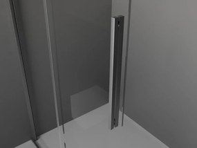 Mexen Velar L, posuvná sprchová zástěna Walk-in 120 x 200 cm, 8mm čiré sklo, broušený grafit, 871-120-003-03-95