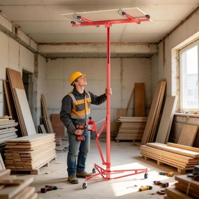 Zvedák sádrokartonových desek Wiltec – 68 kg, 140-340 cm, 2,95 m (65759)
