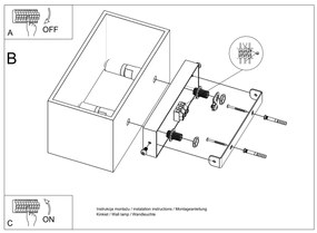 Nástěnné svítidlo Quad Maxi, 1x bílé kovové stínítko