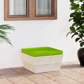 vidaXL Zahradní taburet z palet s poduškou impregnovaný smrk [3063375] Barva: Jasně zelená