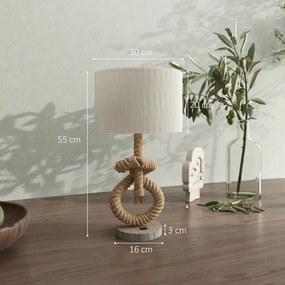 HOMCOM Stolní lampa s USB portem, dekorativní, námořní styl B31-462V90CW