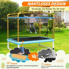Costway Obdélníková trampolína 3-in-1 pro děti trampolína pro volný čas se sítí
