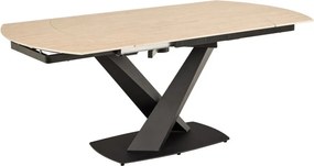 Rozkládací jídelní stůl Morella 120/180 cm béžový/černý