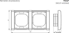 ABB Time dvojrámeček IP44 bílá 3901F-A00942 B