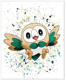 Obraz s motivem Pokémon - 4 rozměry Rozměr: 20x25 cm, Varianta: Rowlet