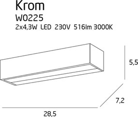 Nástěnné LED svítidlo MAXlight KROM W0225
