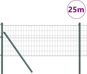 Euro plotové kotvení 25 x 0,8 m Ocel potažená PVC Zelená 3350323