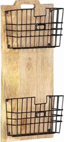 Nástěnný stojan na časopisy 33x10x67 cm masivní hrubý mangovník 285878