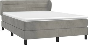 Box spring postel s matrací světle šedá 140x200 cm samet 3127553