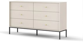 Komoda Mono II 154 cm se zásuvkami béžová/černá