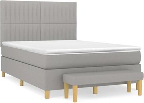 Box spring postel s matrací světle šedá 140 x 200 cm textil 3137317