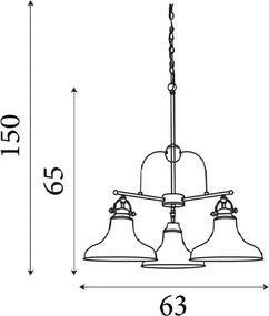 Searchlight 3183-3SS Industriální závěsné tříramenné svítidlo DALLAS satin