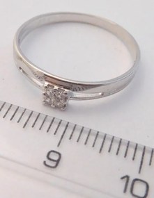 Klenoty Budín Zlatý zásnubní prsten z bílého zlata se zirkony 4ks 585/1,02gr vel. 50 323041245
