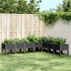 vidaXL Zahradní truhlík s nohami černý 200 x 160 x 42 cm PP