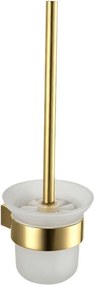 kielle Vega - WC štětka nástěnná s držákem, matné sklo/brushed gold 40518026