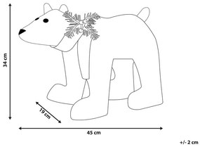 Venkovní dekorace medvěd s LED osvětlením 34 cm bílá SIVULA Beliani