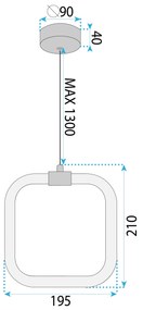 Toolight Závěsné LED osvětlení E45 LHJ057-CP1 kartáčovaná zlatá