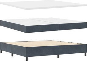 Postel s boxspringem s matrací Tmavě šedá 200 x 200 cm samet 3339789