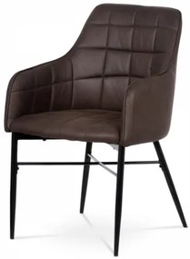 Jídelní židle hnědá látka kovová čtyřnohá podnož AC-9990 BR3