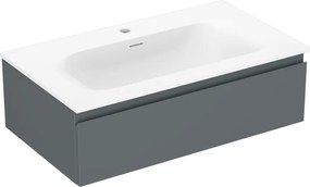 Mexen Orio, koupelnová skříňka 80 cm s umyvadlem Vela, 1 zásuvka, grafitová matná/bílá matná, 91A10-08023-1-BF66-W23M01