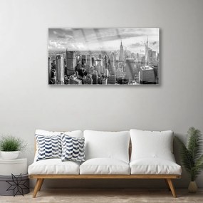 akrylový obraz Město Domy 100x50 cm