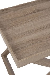Hnědý dřevěný odkládací stolek s podnosem Butlertray - 52*52*46cm