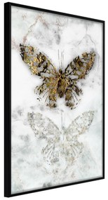 Artgeist Plakát zlatý motýl Velikosti (šířkaxvýška): 30x45, Finální vzhled: Zlatý rám