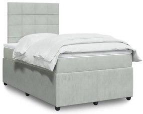 Box spring postel s matrací světle šedá 120x190 cm samet 3294586