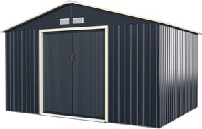 Costway Kovová kůlna na nářadí se 4 větracími otvory a posuvnými dveřmi