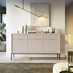 Komoda NOVA kc KSZ154 | se zásuvkami a policemi | 154 cm | kašmír/černá