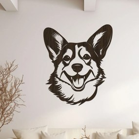 dřevo života Dřevěná dekorace na stěnu psa Corgi hlava Zvolte rozměr (cm): 34x40, Zvolte barvu dekoru: Wenge
