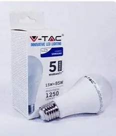 V-TAC Led žárovka E27 15W 3000K teplá 1250Lm
