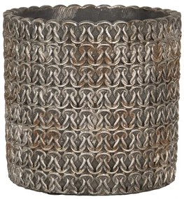 Šedý cementový vnitřní obal na květináč Damiaan L – 18x17 cm