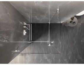 Mexen Lunar-B Duo, výklopný sprchový kout 100 x 100 cm, 8mm čiré sklo, bílý profil, 832-100L-100P-20-00
