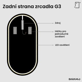Atypické zrcadlo do koupelny s LED osvětlením G3