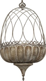 Kovový květináč na zeď Flower Antique Mocca – 34*18*65 cm