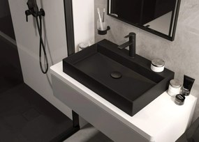 Deante Obdélníková sprchová vanička Correo 120x90 cm, granit, černá - KQR N43B