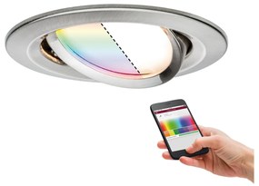 Paulmann 92964 ZigBee LED Nova Plus Coin, zapuštěná bodovka 1x3.5W RGBW kartáčovaný hliník