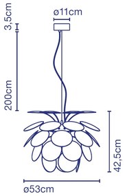 Marset A620-044 Discocó 53, španělské závěsné svítidlo, 1x14W LED E27, černá-zlatá, průměr 53cm