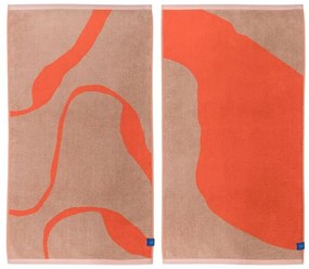 Oranžové/světle hnědé ručníky v sadě 2 ks z Bio bavlny 50x90 cm Nova Arte – Mette Ditmer Denmark