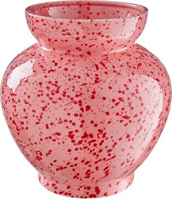 BOOGY SPLASH Váza 23 cm - červená/růžová