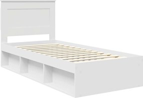 Rám postele s čelo Bílá 75 x 190 cm Masivní borové dřevo 3410144