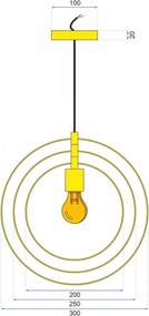 Toolight - závěsná lampa E27 APP286-1CP, zlatá, OSW-08404